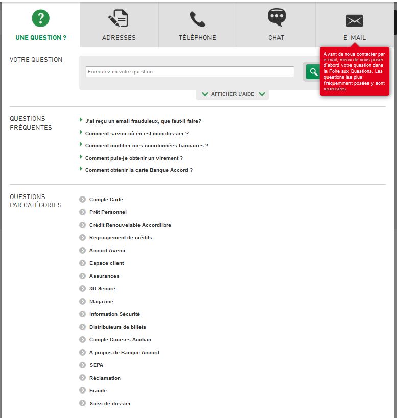 Service client de la banque Accord