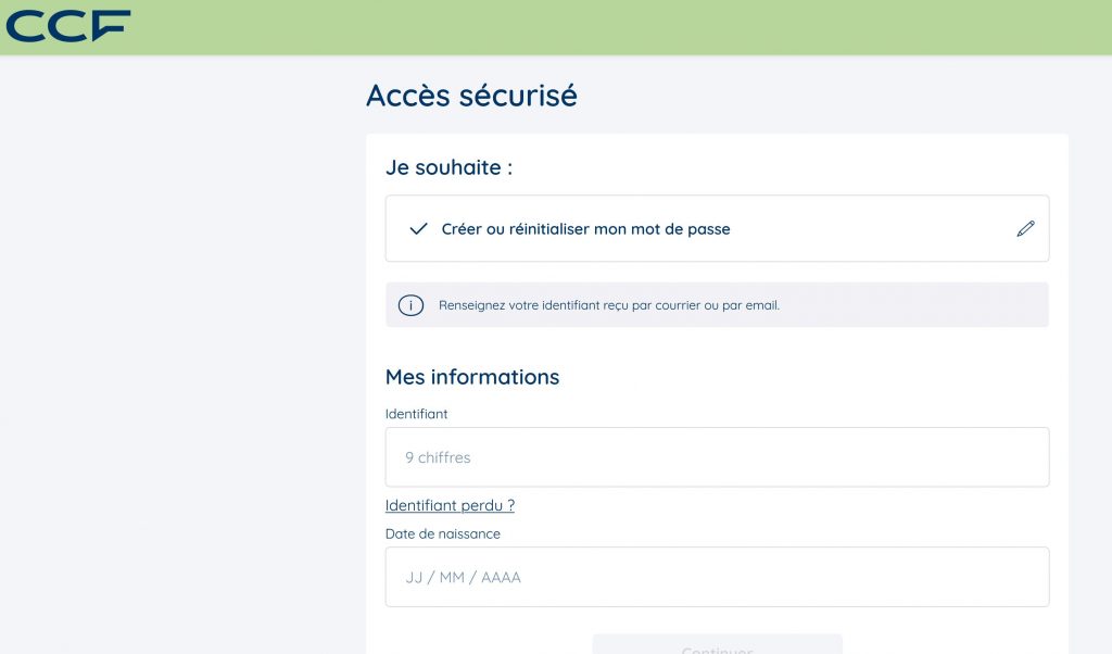Activation de l’espace client CCF