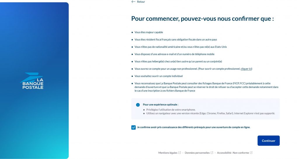 Ouvrir un compte à la Banque Postale